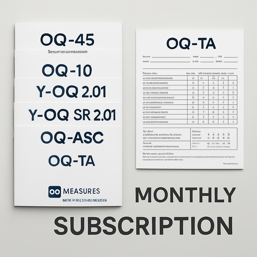 Brazilian Portuguese - OQ Measures Instrument Package MONTHLY SUBSCRIP